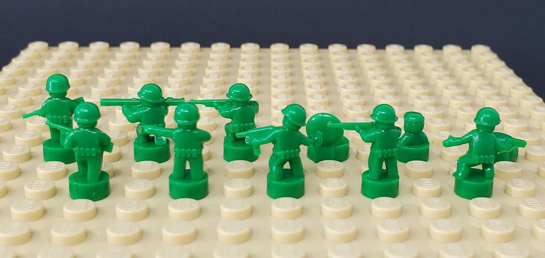 Nano Soldier Figures - Green | I'm Rick James Bricks